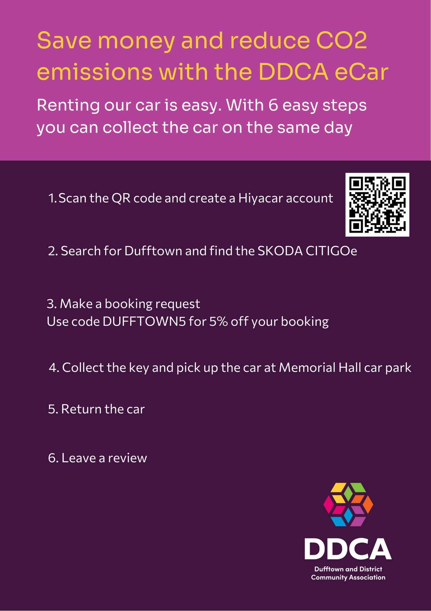 How to rent the DDCA community car - Dufftown Community